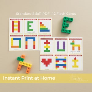 Math Flashcards for Kids: Learn Shape Building With Unifix Snap Cubes | Counting Cube Printable ...