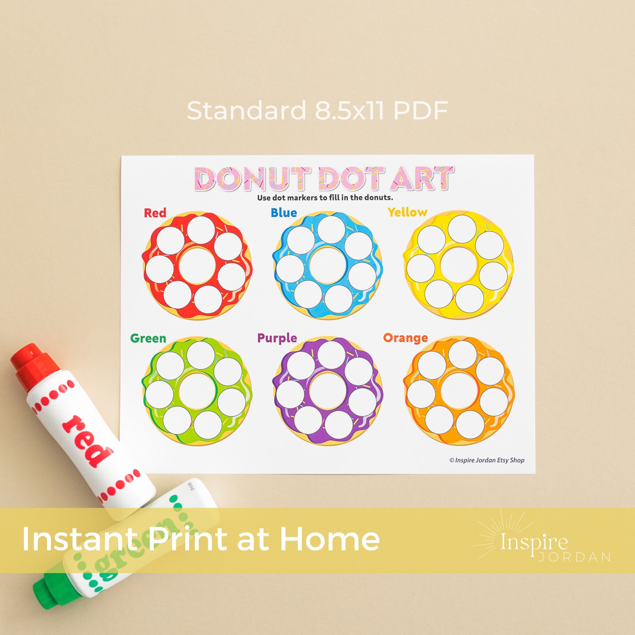 Do a Dot Donut Color Printable. Dot Marker Printable. Pom Pom Activity ...