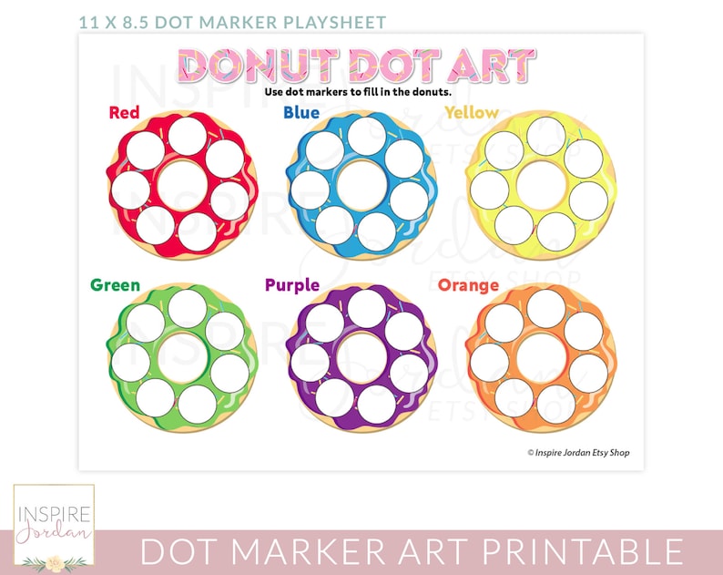 Do a Dot Donut Color Printable. Dot Marker Printable. Pom Pom | Etsy