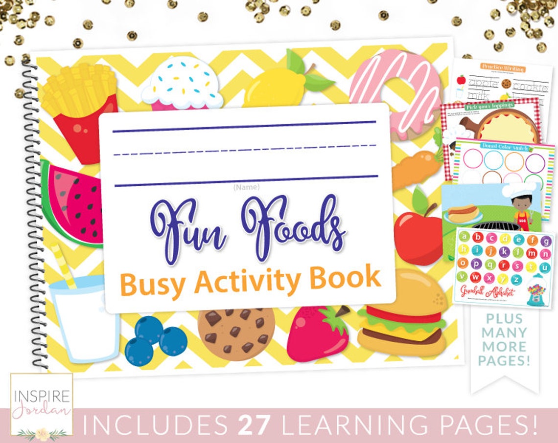 Food Busy Book Printable. Preschool Quiet Workbook. Preschool ...