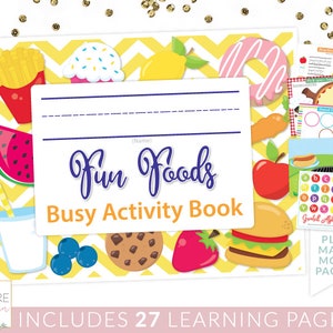 Food Busy Book Printable. Preschool Quiet Workbook. Preschool ...