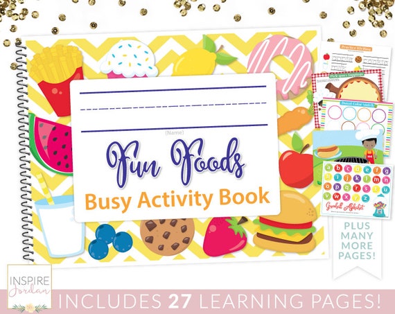 Food Busy Book Printable. Preschool Quiet Workbook. Preschool | Etsy