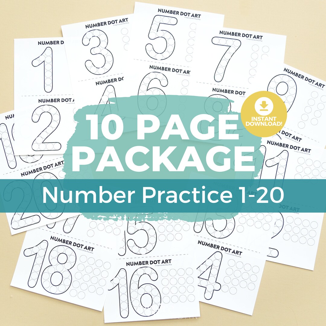 Dot Marker Preschool Number Practice Sheets. Math Learning Fun With Dot ...