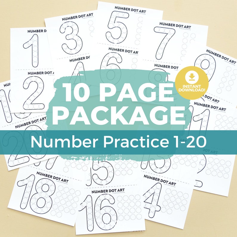 Dot Marker Preschool Number Practice Sheets. Math Learning Fun With Dot ...