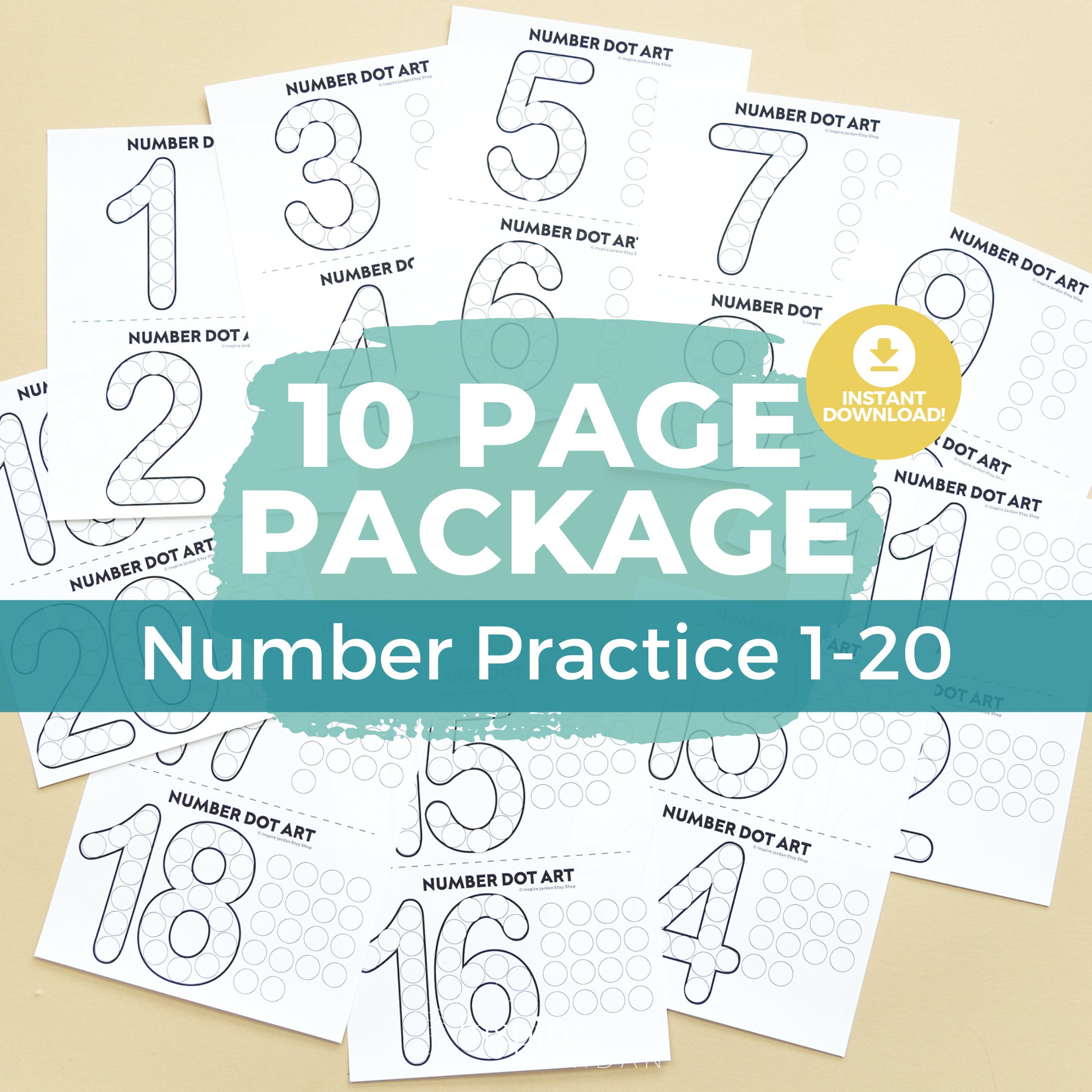 Dot Marker Preschool Number Practice Sheets. Math Learning Fun With Dot ...