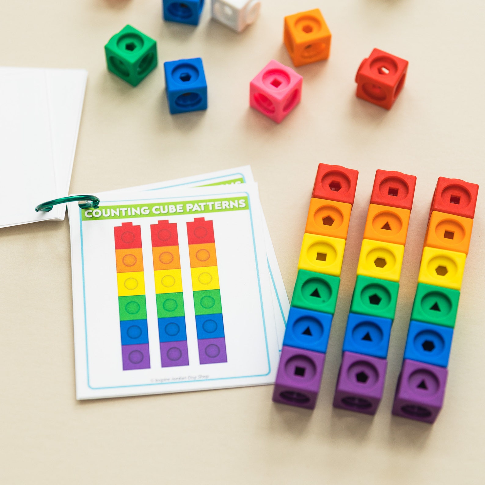 Math Flashcards for Kids: Learn Patterns With Unifix Snap Cubes ...