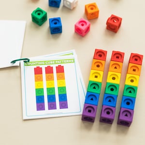 Math Flashcards for Kids: Learn Patterns With Unifix Snap Cubes ...