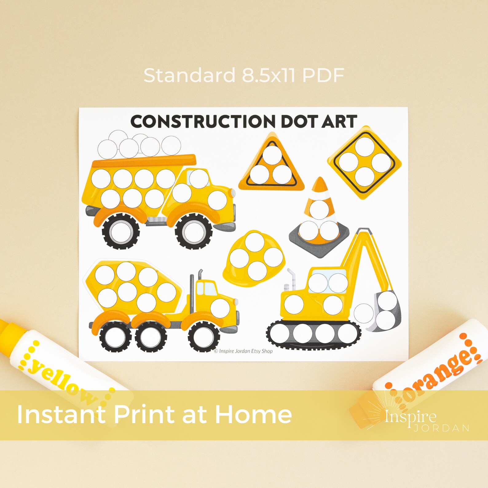 Do a Dot Construction Printable. Dot Marker Printable Pom Pom Activity ...