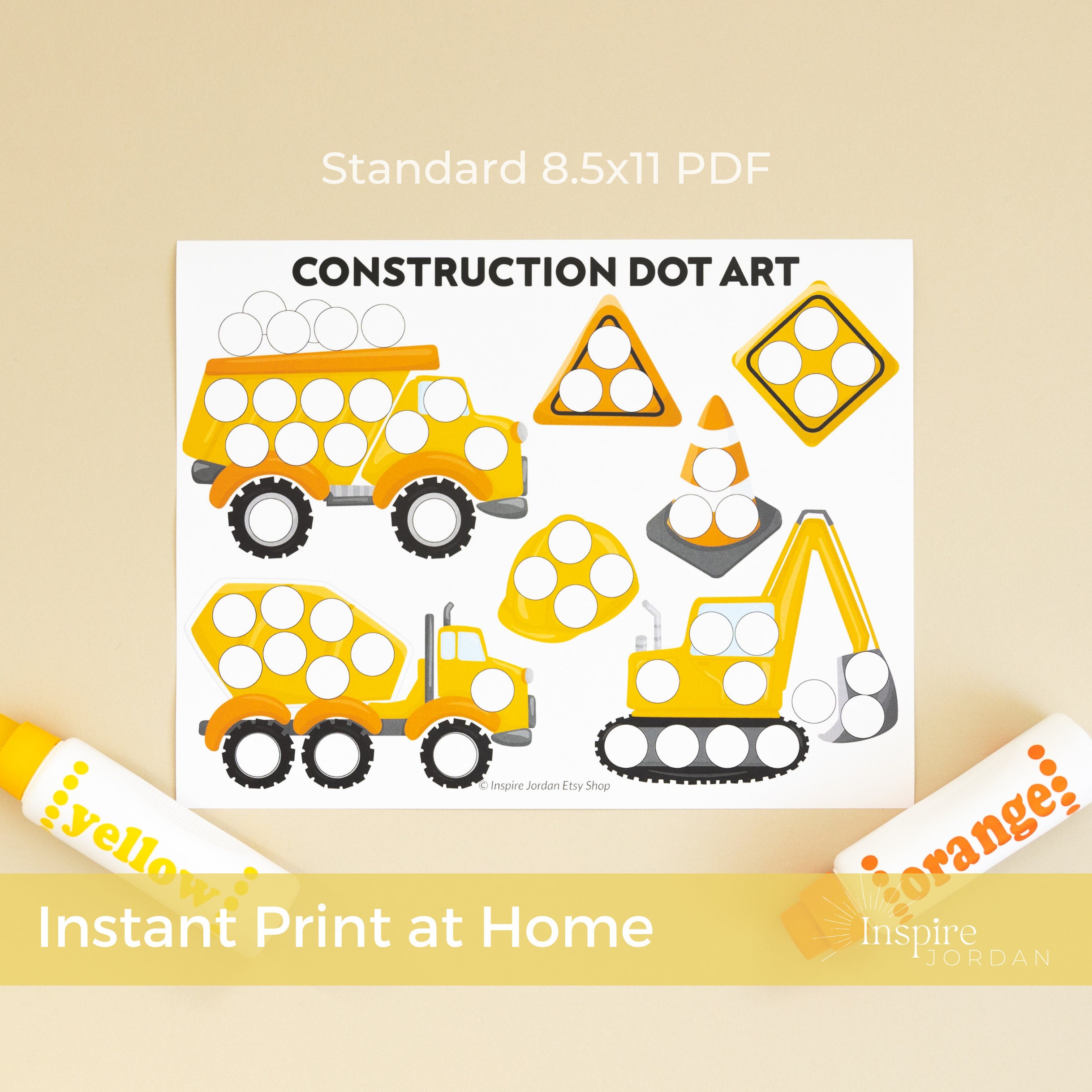 Do a Dot Construction Printable. Dot Marker Printable Pom Pom Activity ...