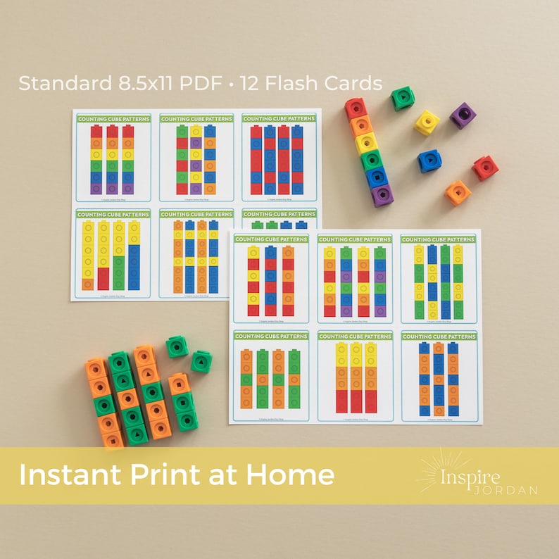 Math Flashcards for Kids: Learn Patterns With Unifix Snap Cubes ...