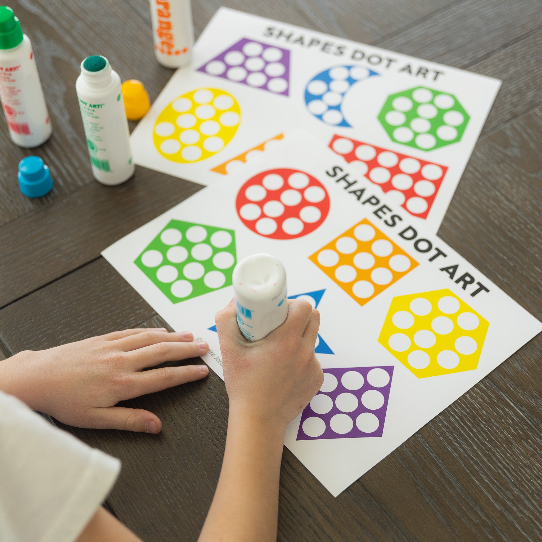 Fun and Educational Printable Shapes for Kids to Color With Dot Markers ...