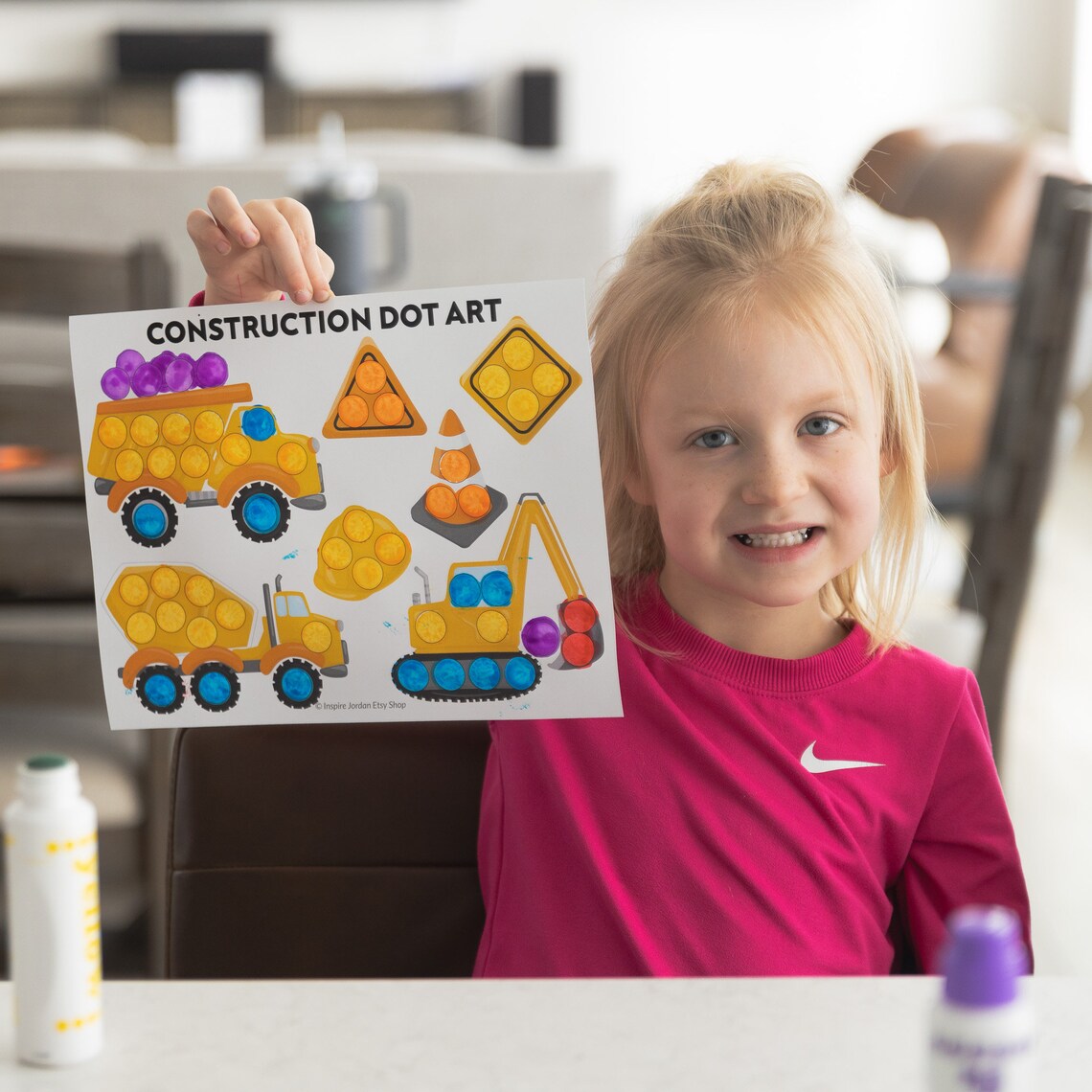 Do a Dot Construction Printable. Dot Marker Printable Pom Pom Activity ...