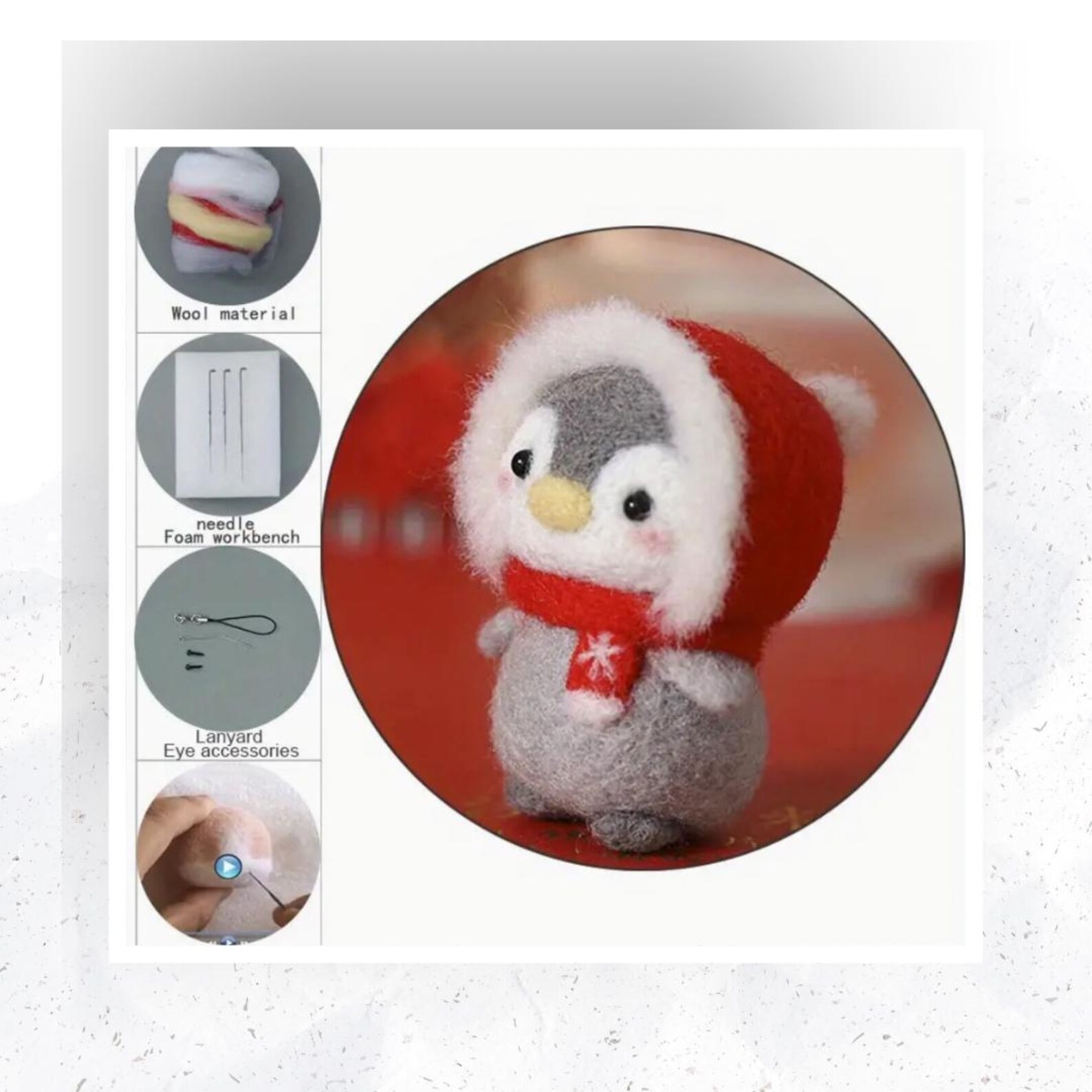 Holiday Penguin needle Felt Kit or Finished Sculpture/animal - Etsy