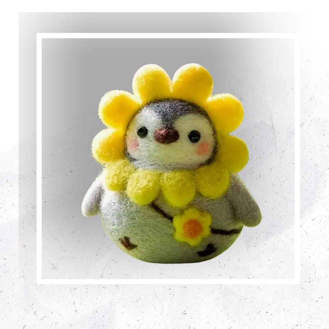 Sunflower Penguin — needle Felt Kit or Finished Sculpture/animal - Etsy