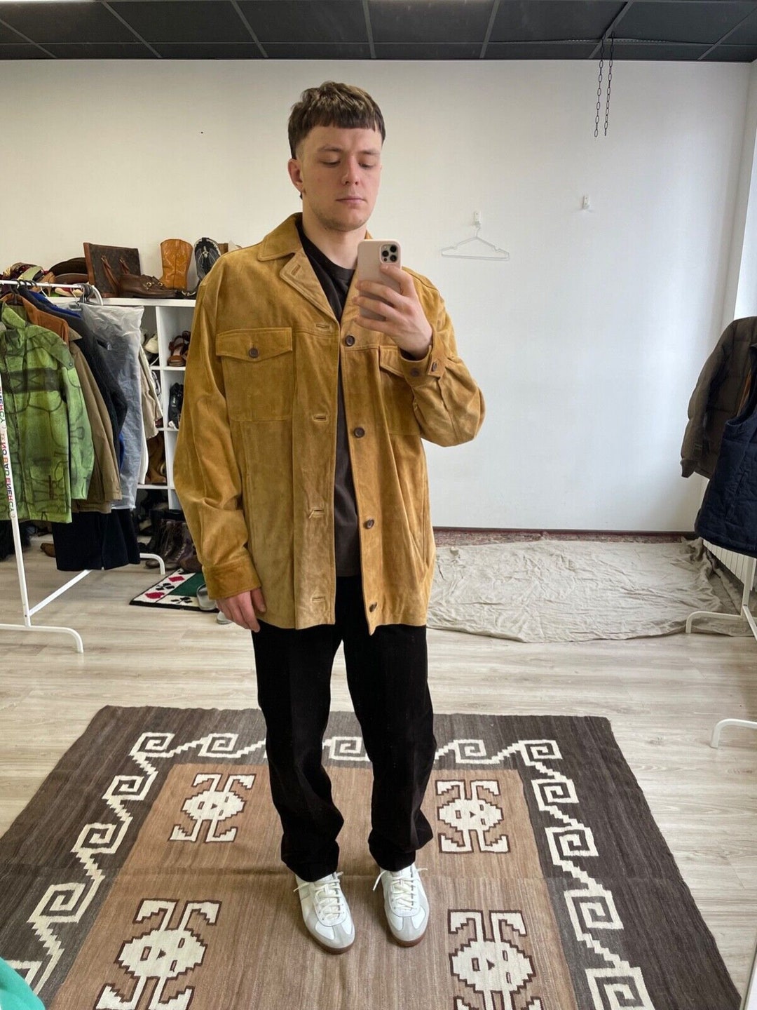 Timberland Vintage 90s Mens Leather Brown Long Jacket Size L - Etsy