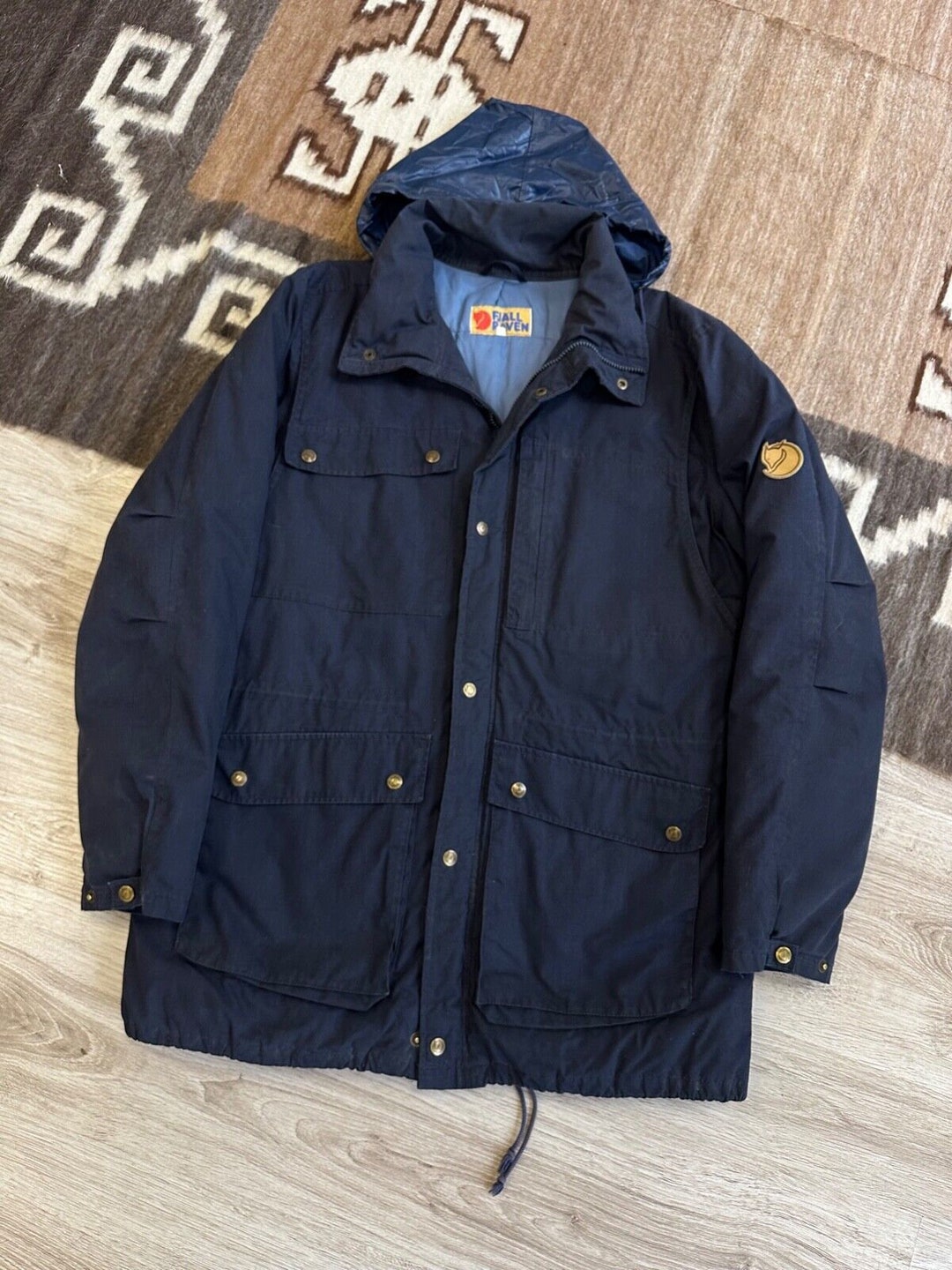 Fjallraven Microsoft Vintage 80s Men Navy Blue Insulated Winter Jacket ...