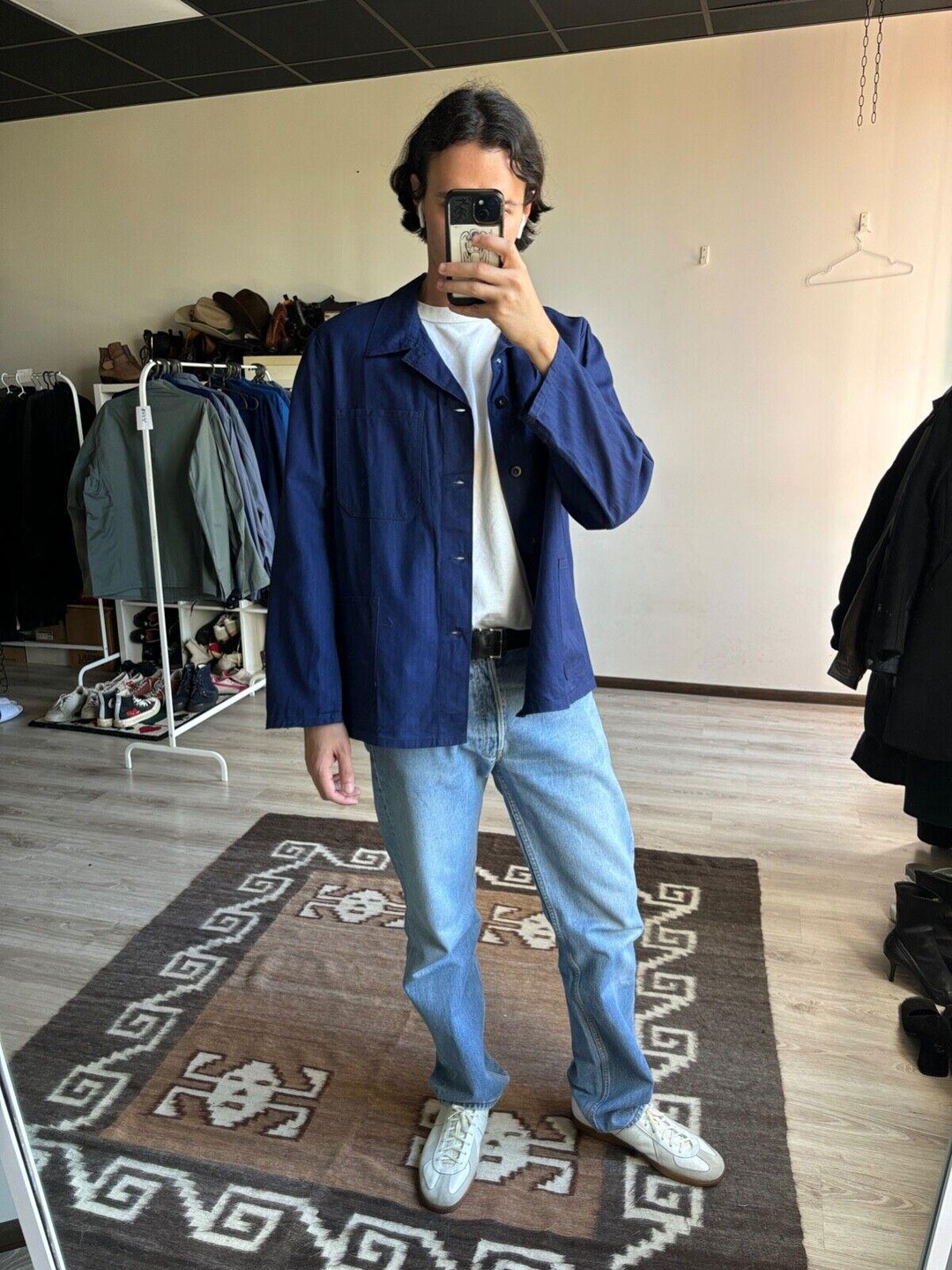 Vintage German French Workwear Blue Chore Utility Jacket Size L / XL - Etsy