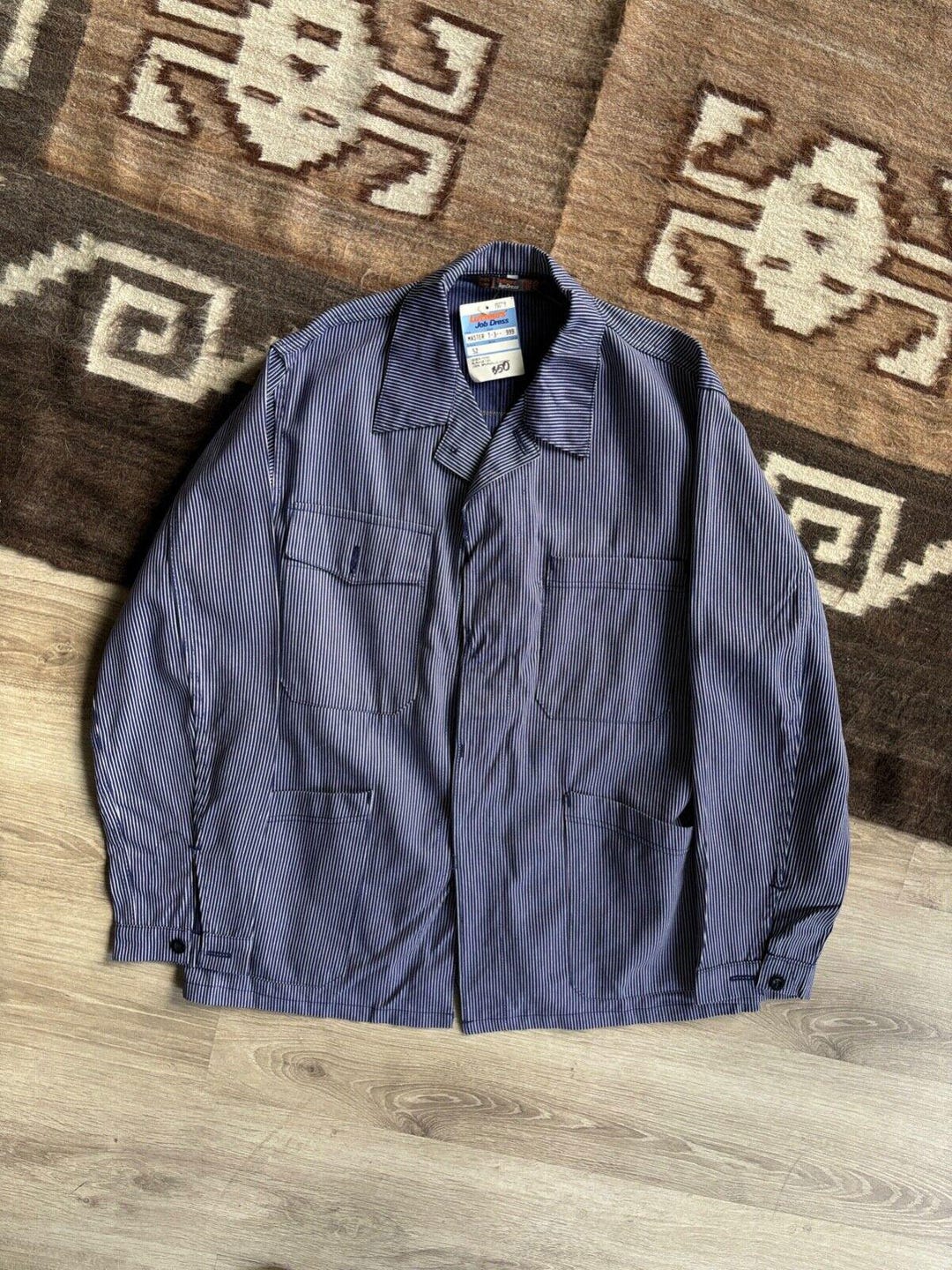 Vintage Lutteurs French German Workwear Men's Blue Stripped Chore ...