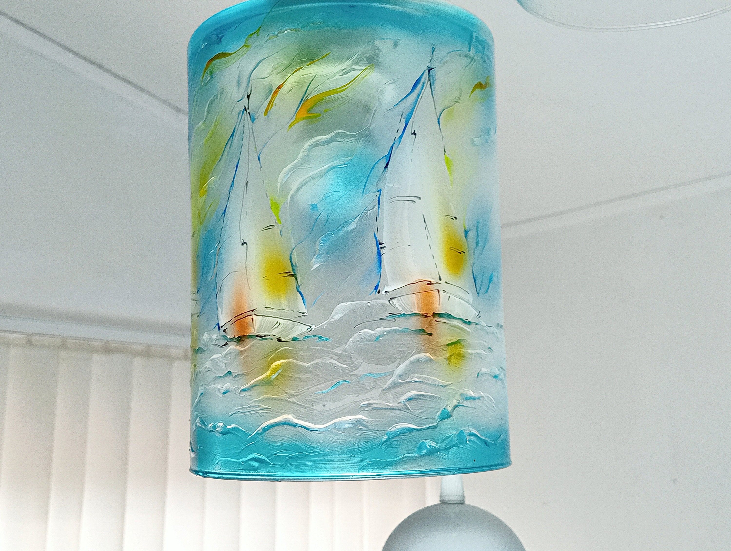 Sea Glass Pendant Lights Kitchen Island Beach Glass Art Pendants Stain ...