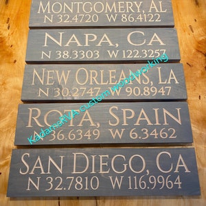 GPS Coordinates Sign,custom Coordinates Sign,personalized Longitude ...