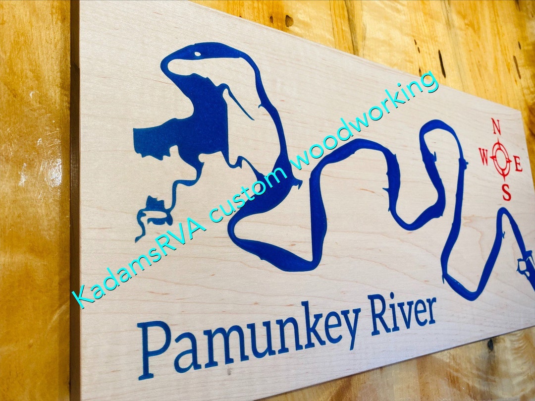 Custom River Map Sign, Custom River Sign, Personalized River Sign ...