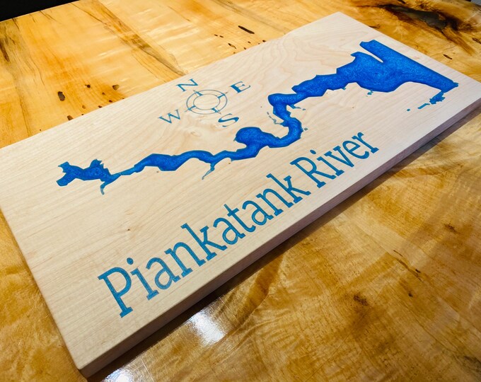 Custom River Map Sign, Custom River Sign, Personalized River Sign ...
