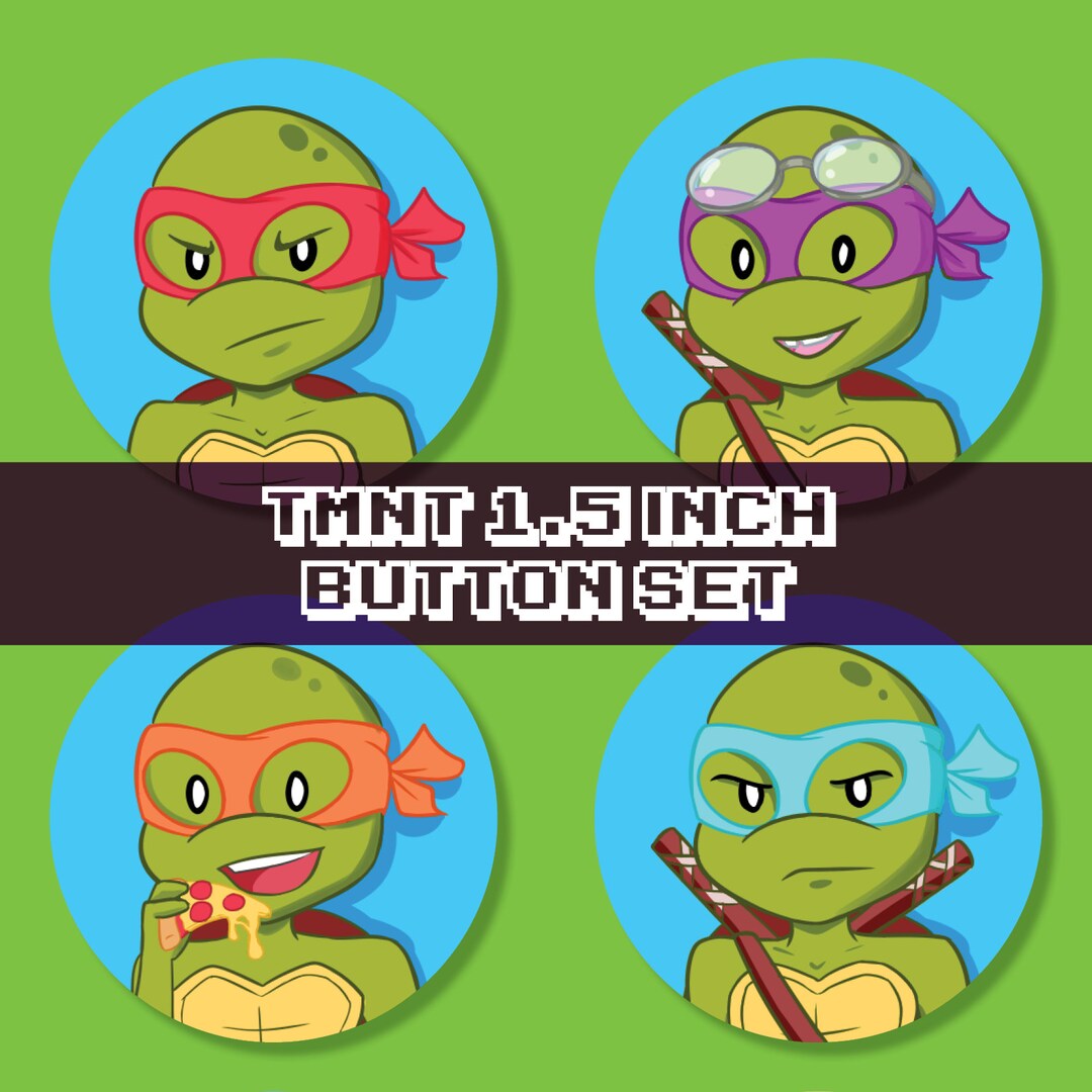 TMNT Pinback Buttons: Teenage Mutant Ninja Turtles (4-pack) - Etsy