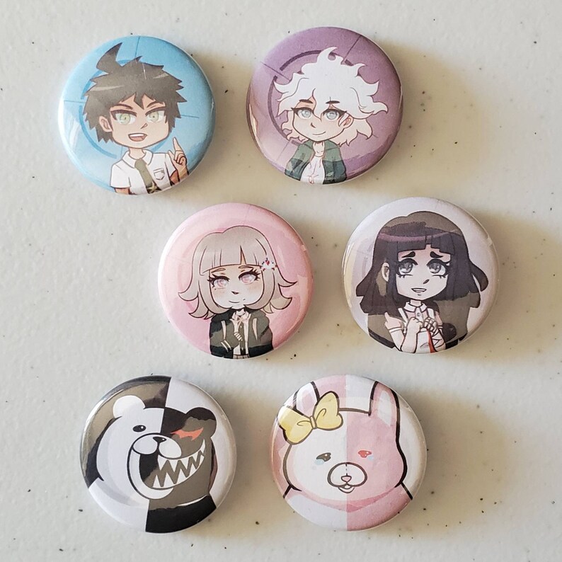 SDR2 Danganronpa 6 - 1.5" Pinback Buttons | Hajime Hinata | Nagito ...