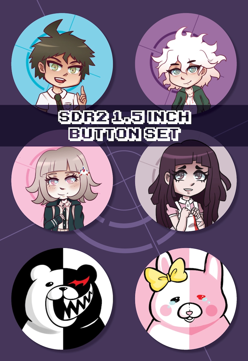 SDR2 Danganronpa 6 1.5 Pinback Button Set Hajime - Etsy