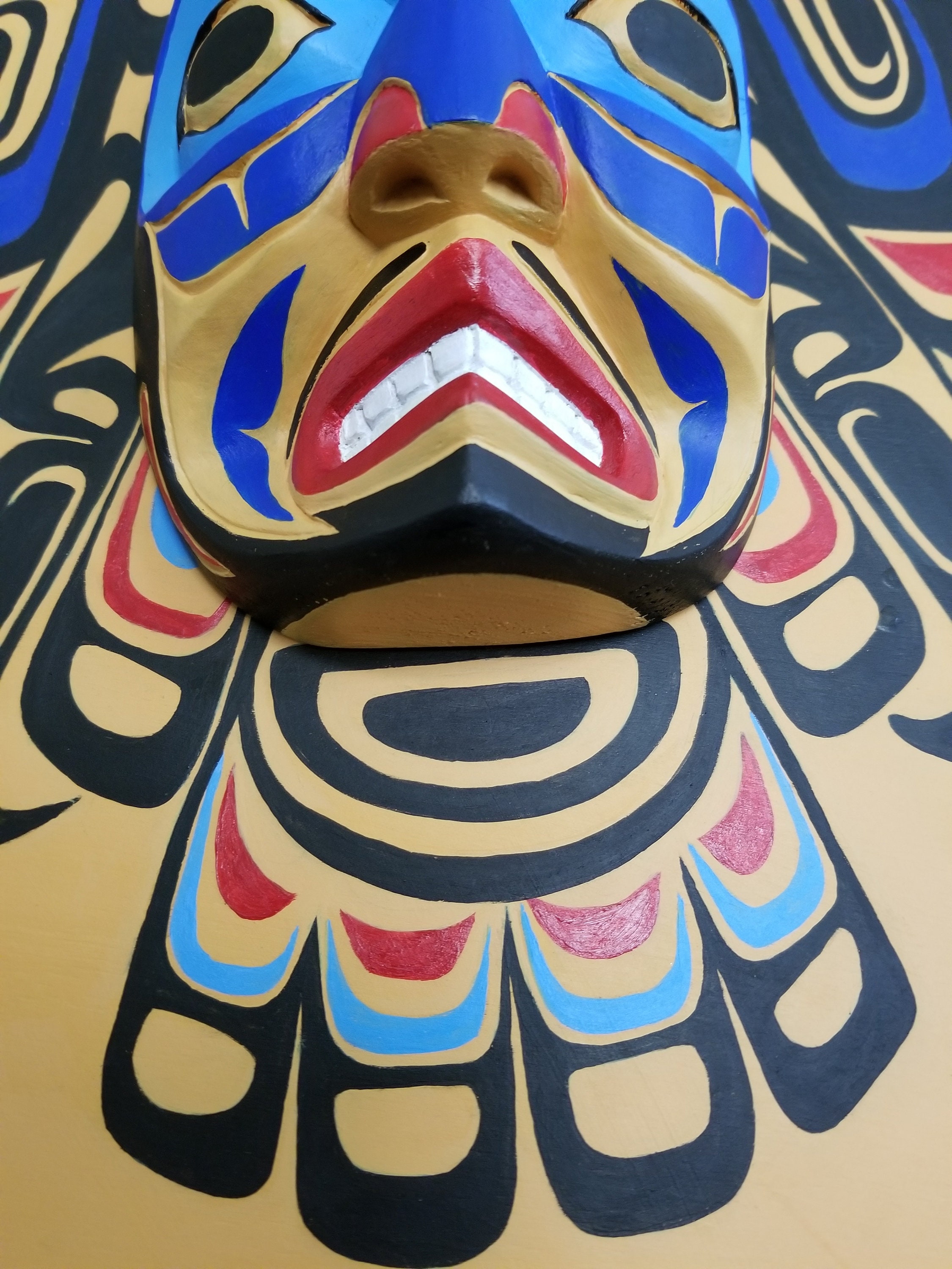 Northwest Coast Native Tsimshian Haida Art Wood Carved Moon - Etsy