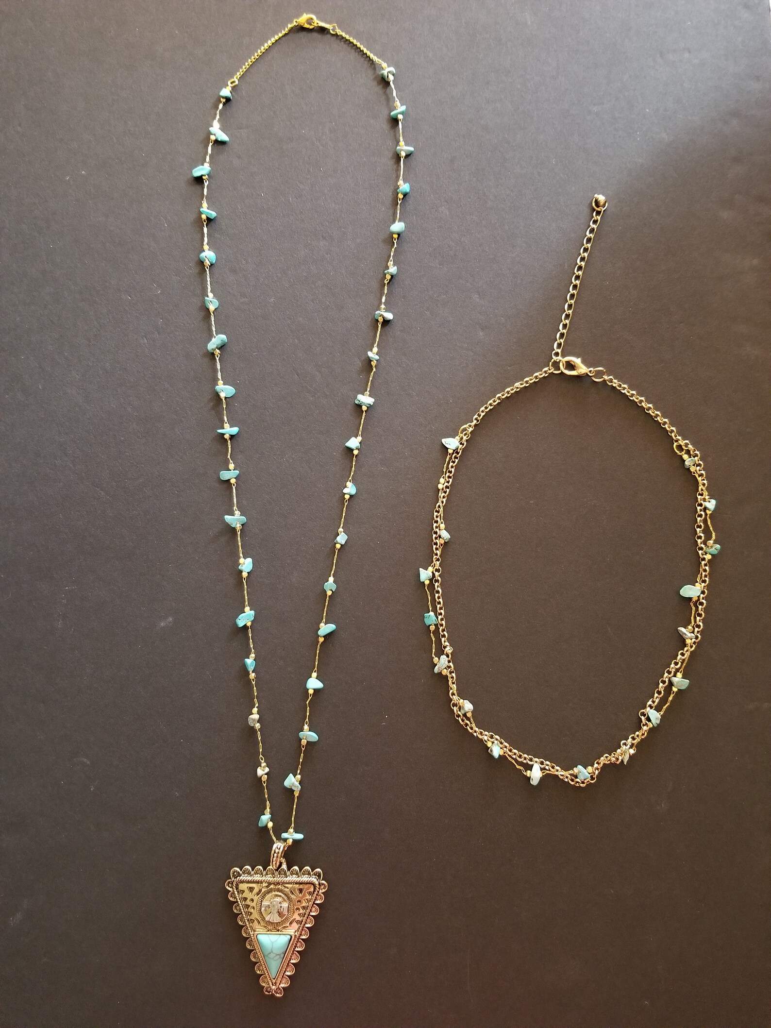 Two Ways Wearing Thunderbird Turquoise Necklace One Set - Etsy
