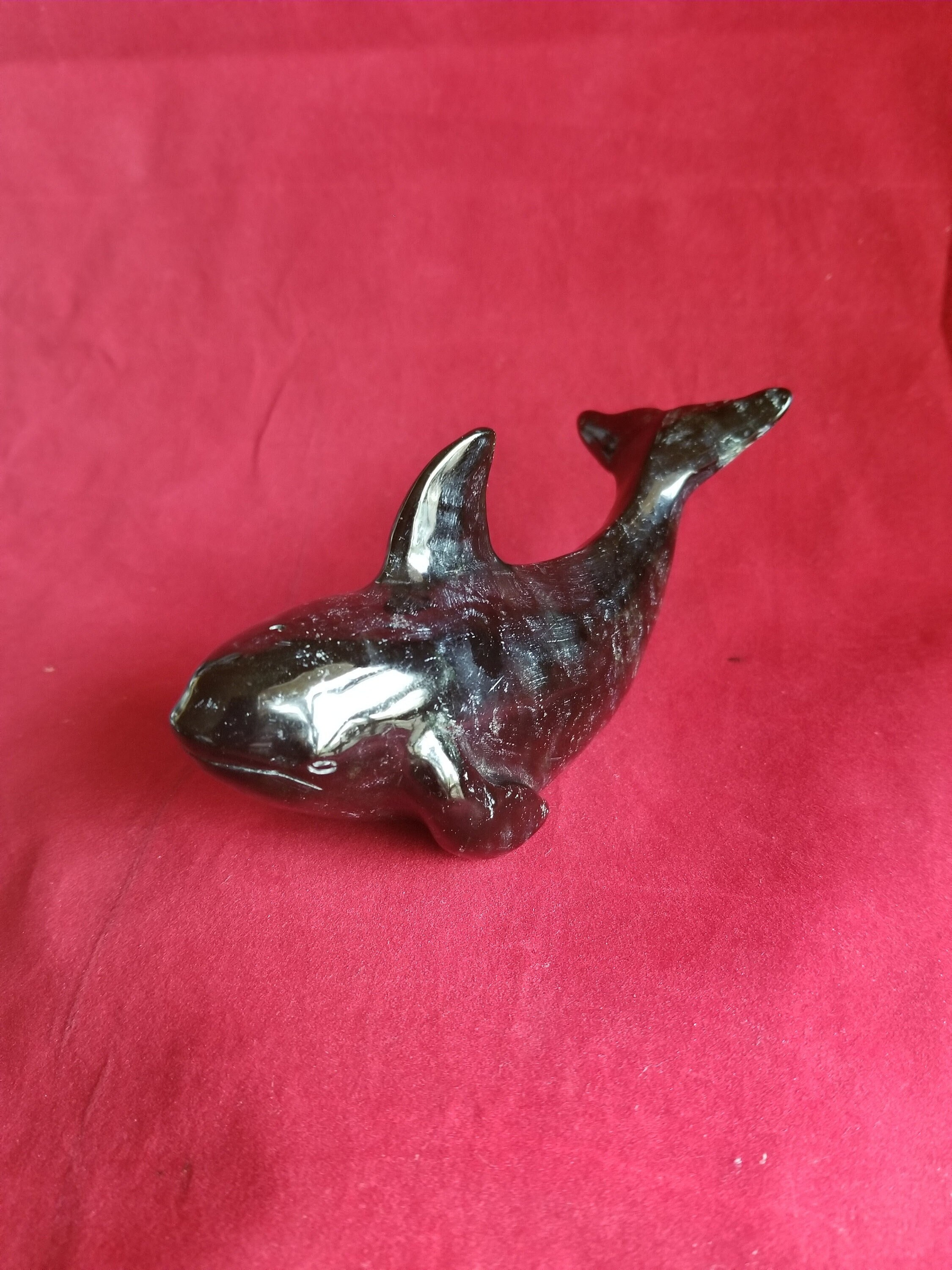 Alaska Killer Whale Orca Hand Carved Black Stone Statue 8 - Etsy