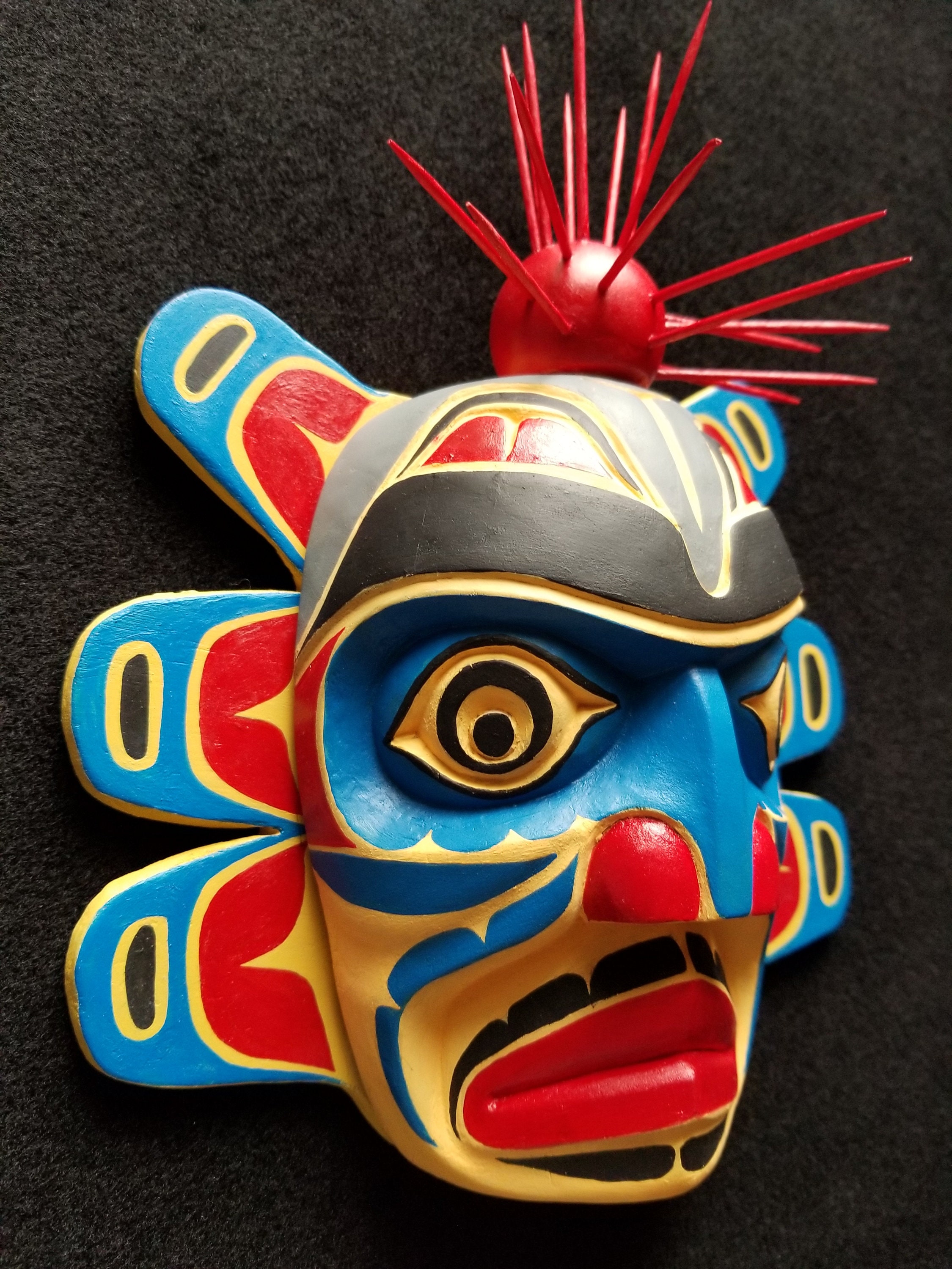 Northwest Coast Hand Made Wood Carving First Nation Kumugwe' With Sea ...