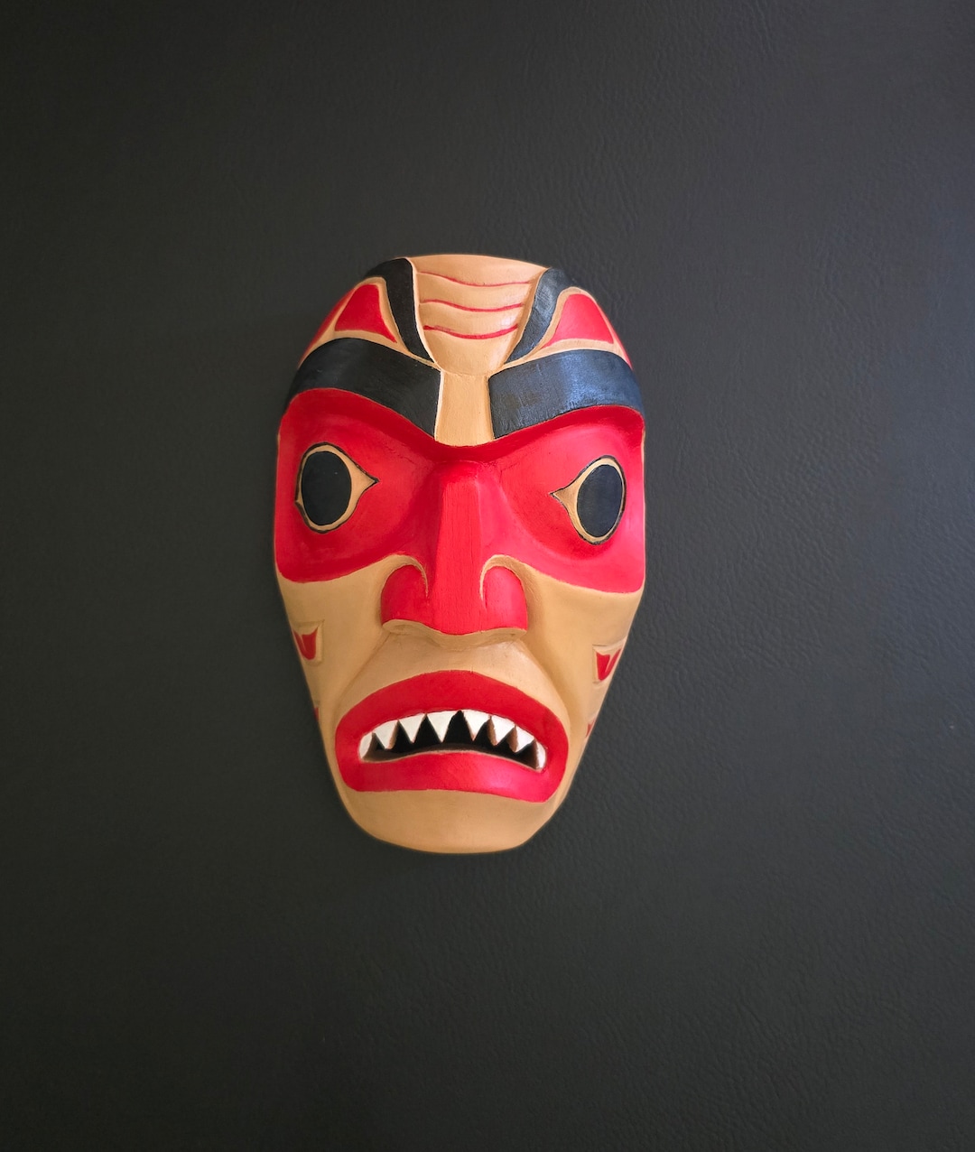 Medium Pacific Northwest Coast First Nation Shark Spirit Wood Caving ...