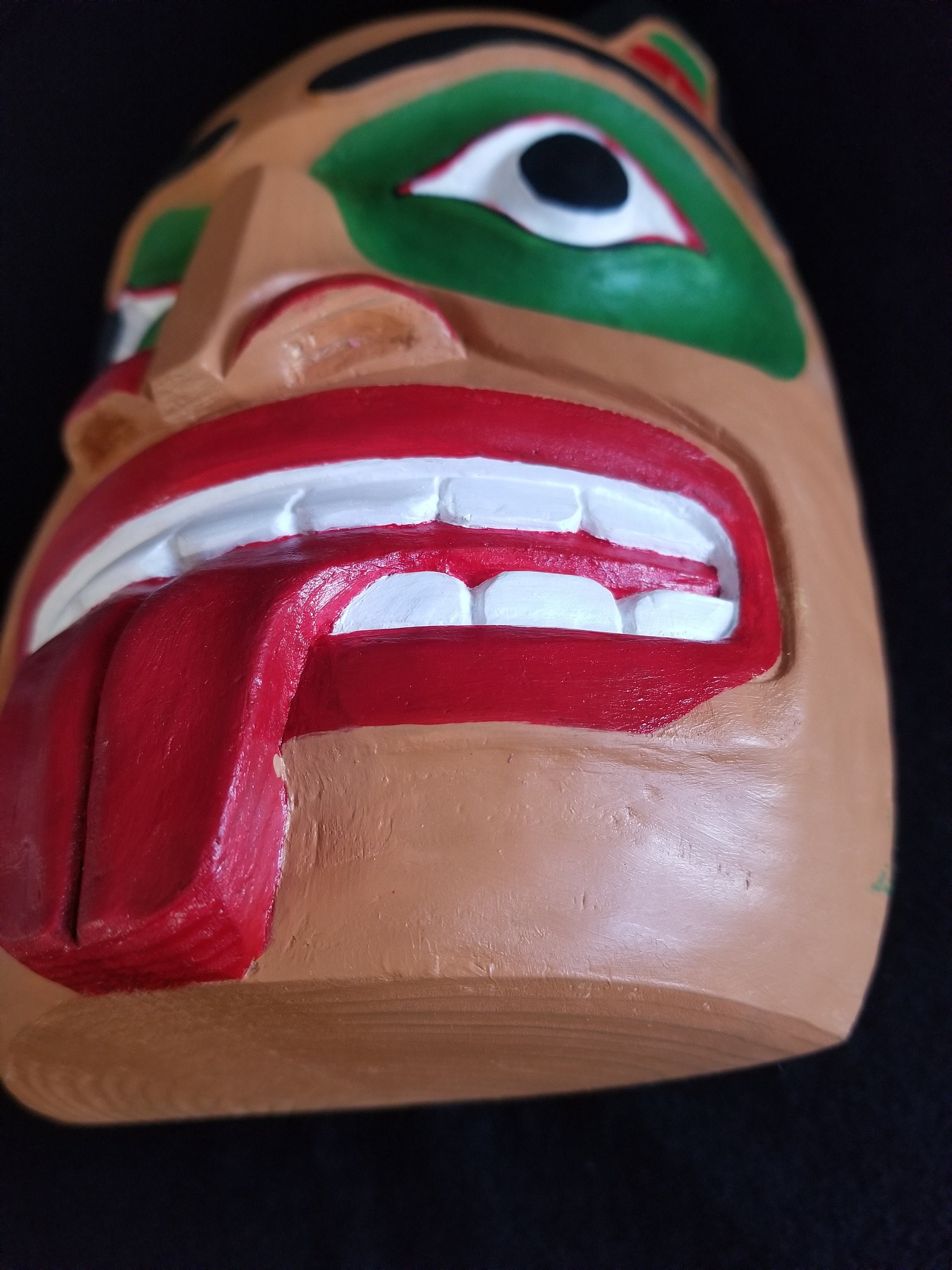 Pacific Northwest Coast First Nation Hand Made Wood Carving Bear Mask ...