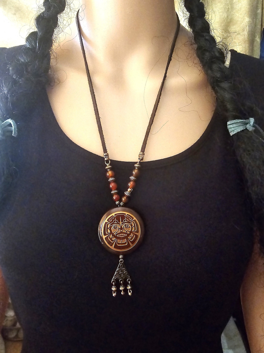 Pacific Northwest First Nation Haida Sun and Bear Necklace 20" - Etsy