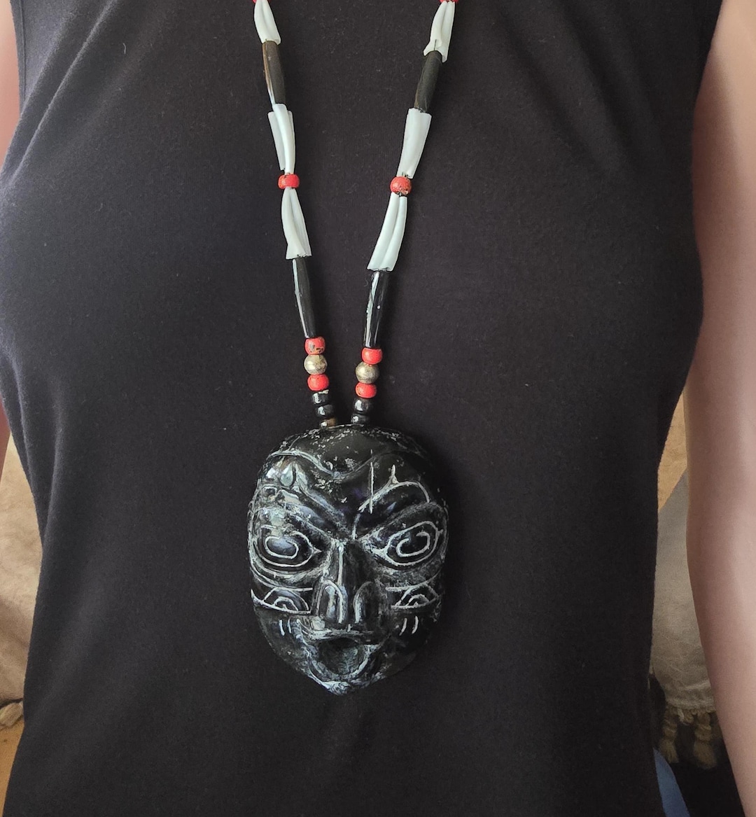 Northwest Coast First Nation Stone Carved Dezunakwa Pendant Necklace - Etsy
