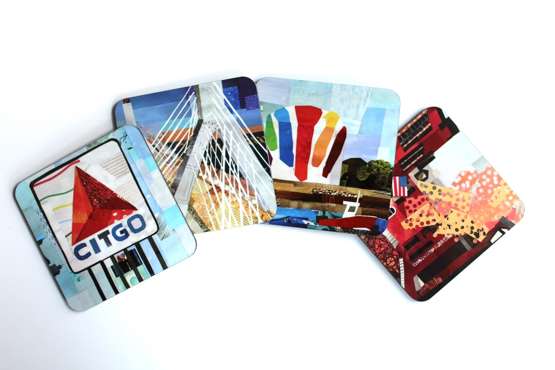 Set of 4 Boston Theme Coasters - Etsy