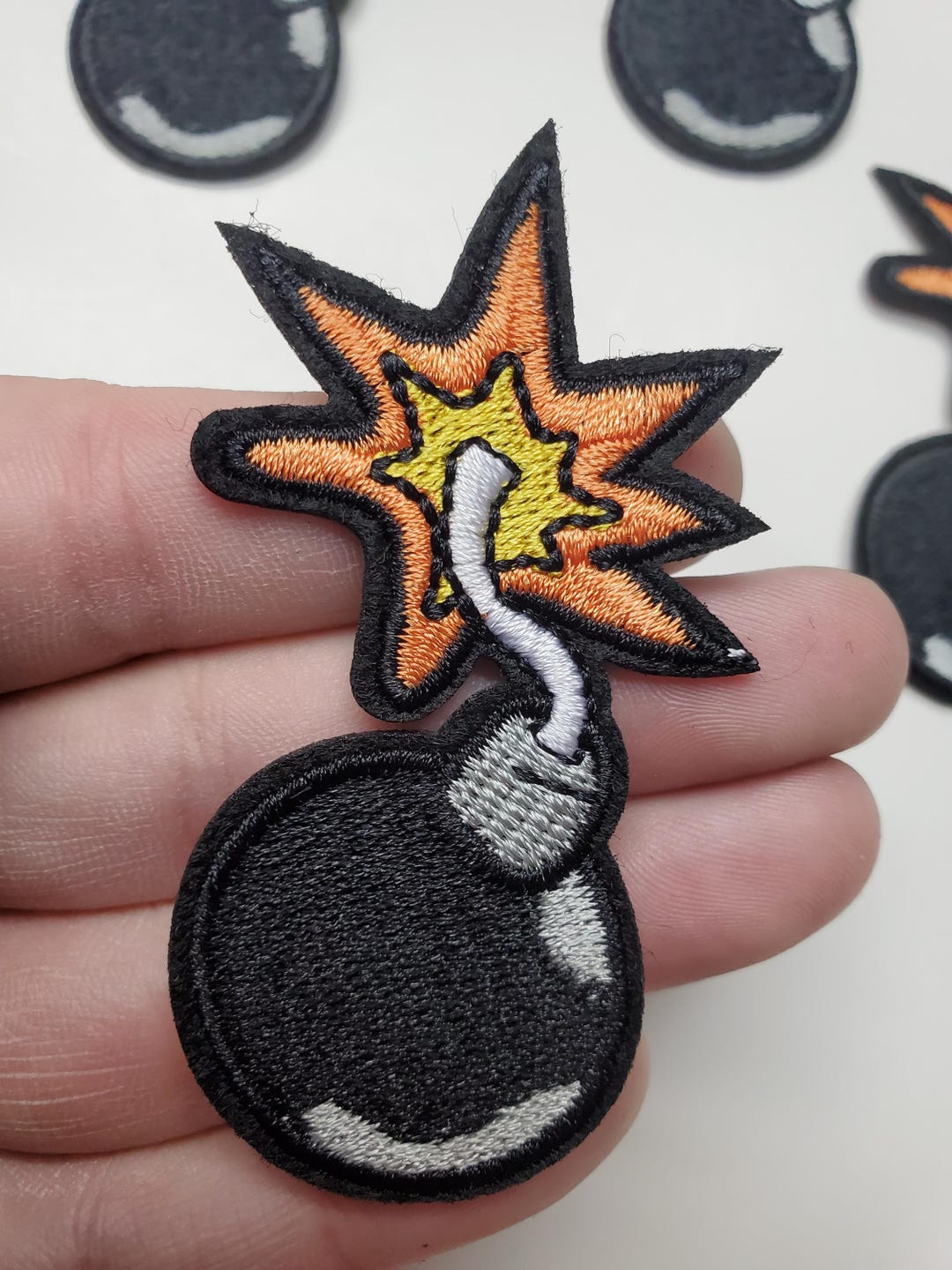 Black Bomb Iron-on Embroidered Patch - Etsy