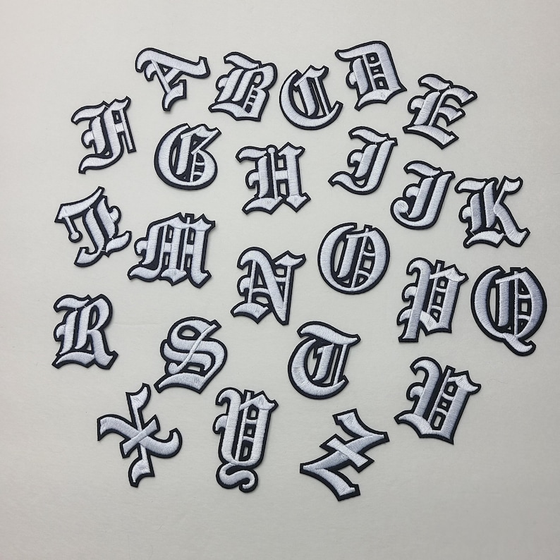 Old English Letter Embroidered Iron-on Patches - Etsy