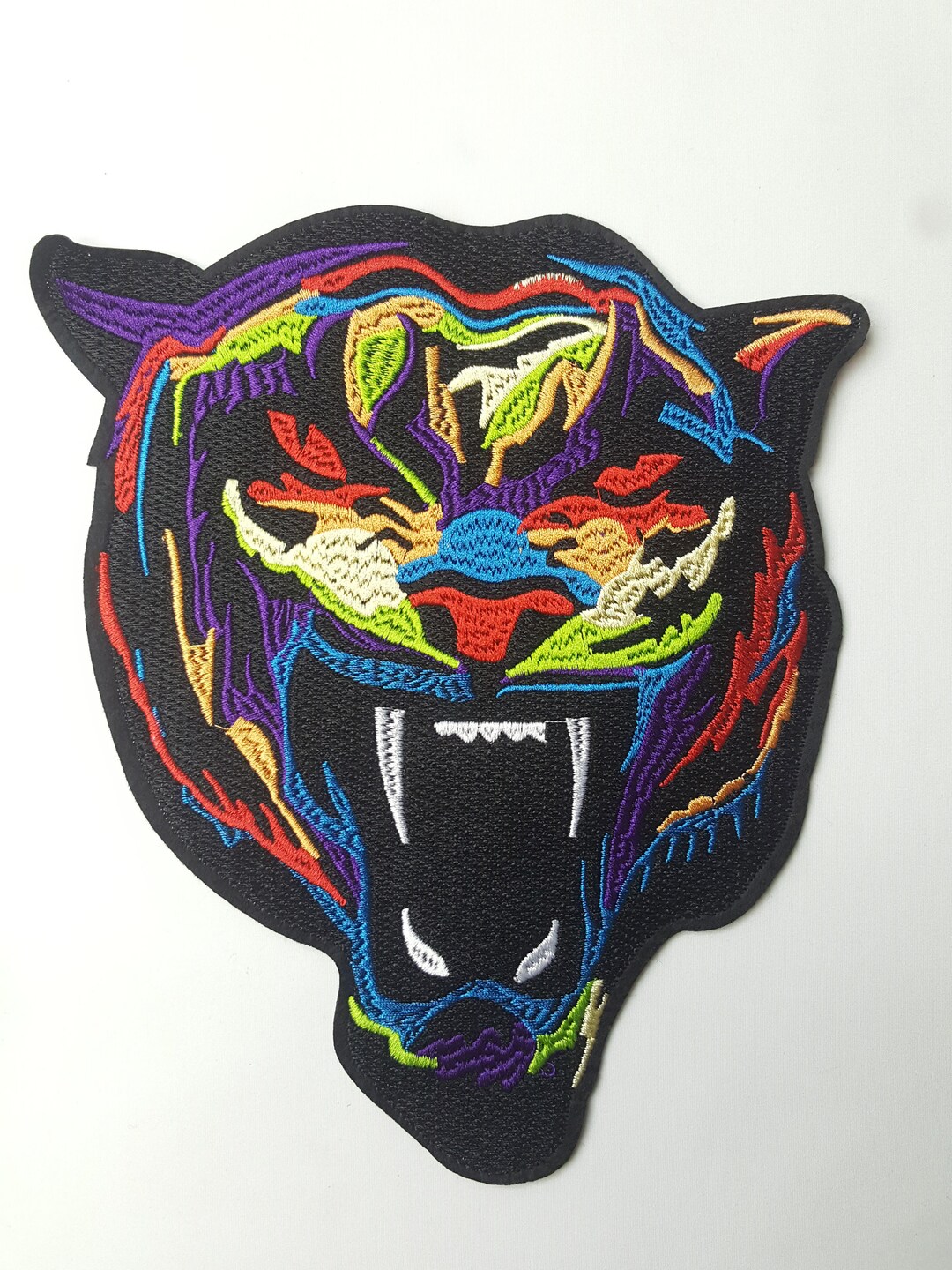 Big Colorful Roaring Tiger Head Embroidered Iron-on Patch - Etsy