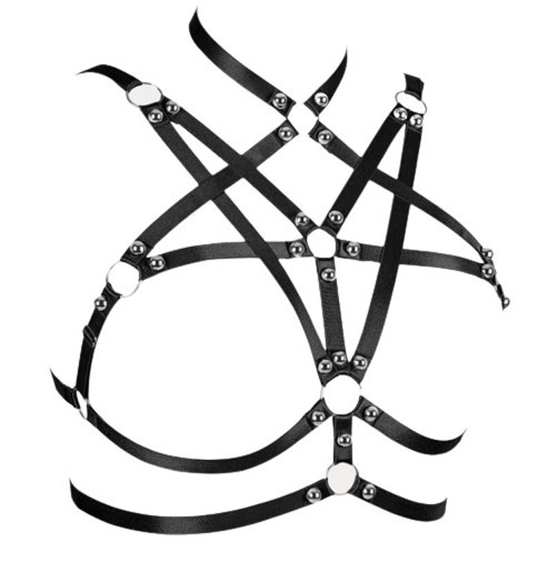 Riveted Layered Strappy Chest Harness Choker / Body Cage Bra - Etsy