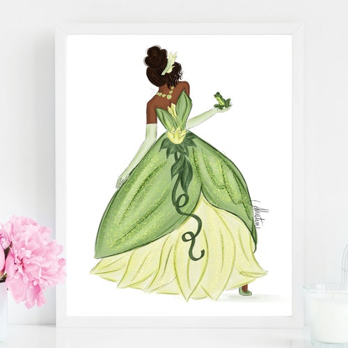 Earthy Princess Tiana Art Wall Decor the Princess and the - Etsy