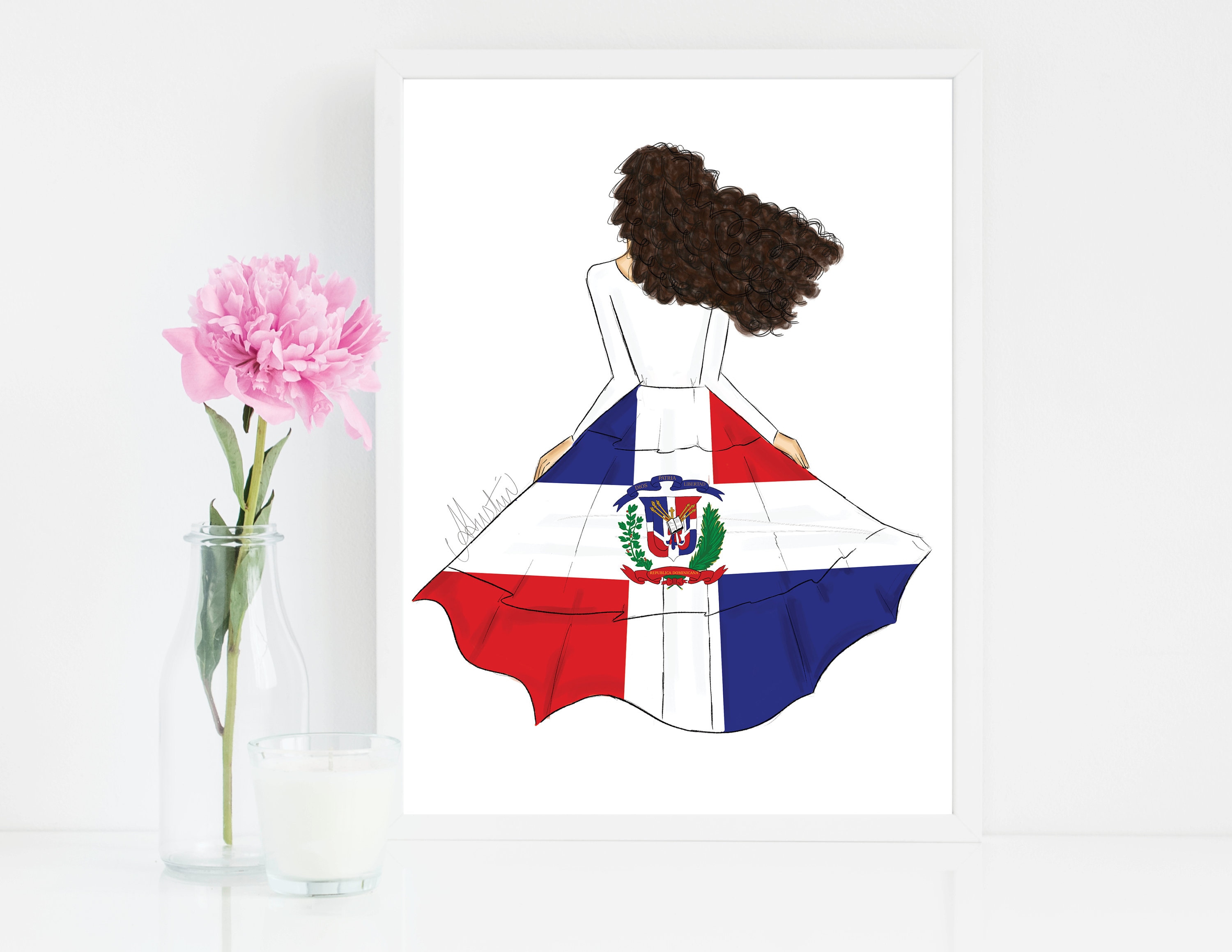 Dominican Flag Drawing