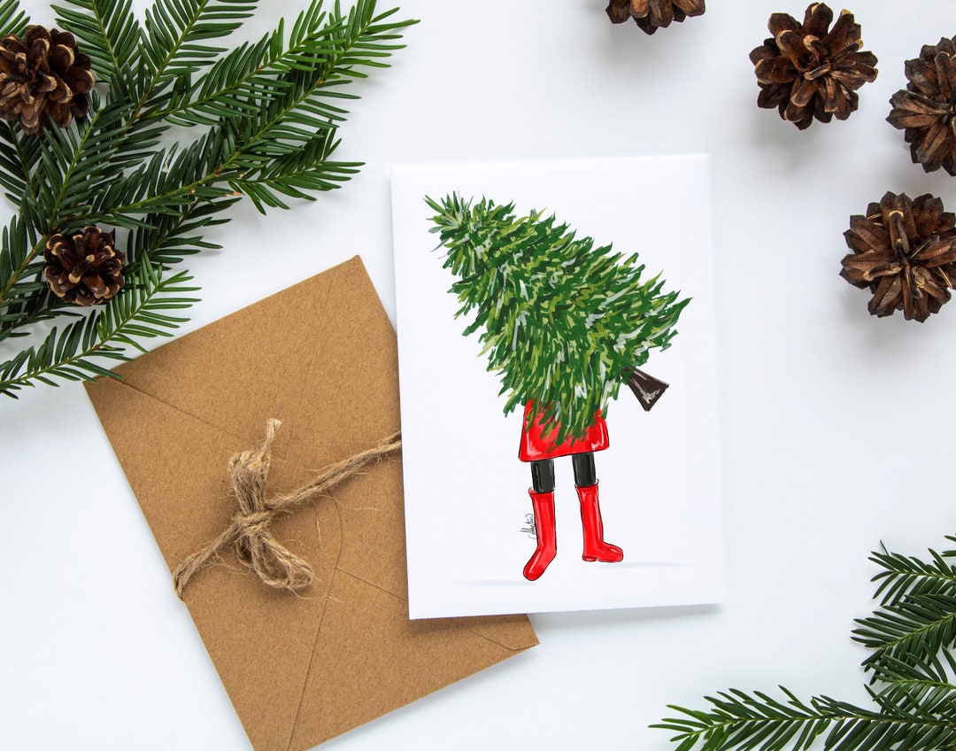 Holiday Tree Cards Set, Christmas Cards, Christmas Stationery, Holidays ...