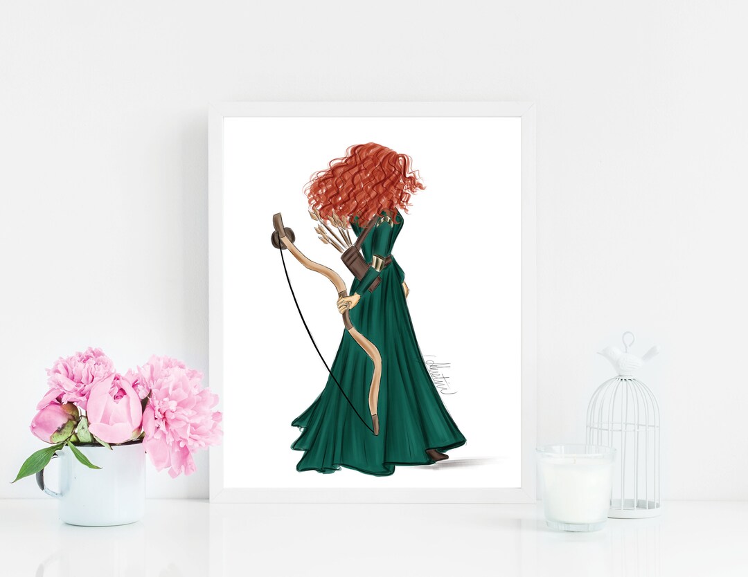 The Archer, Merida Art Print, Disney Princess Inspired Art, Princess ...