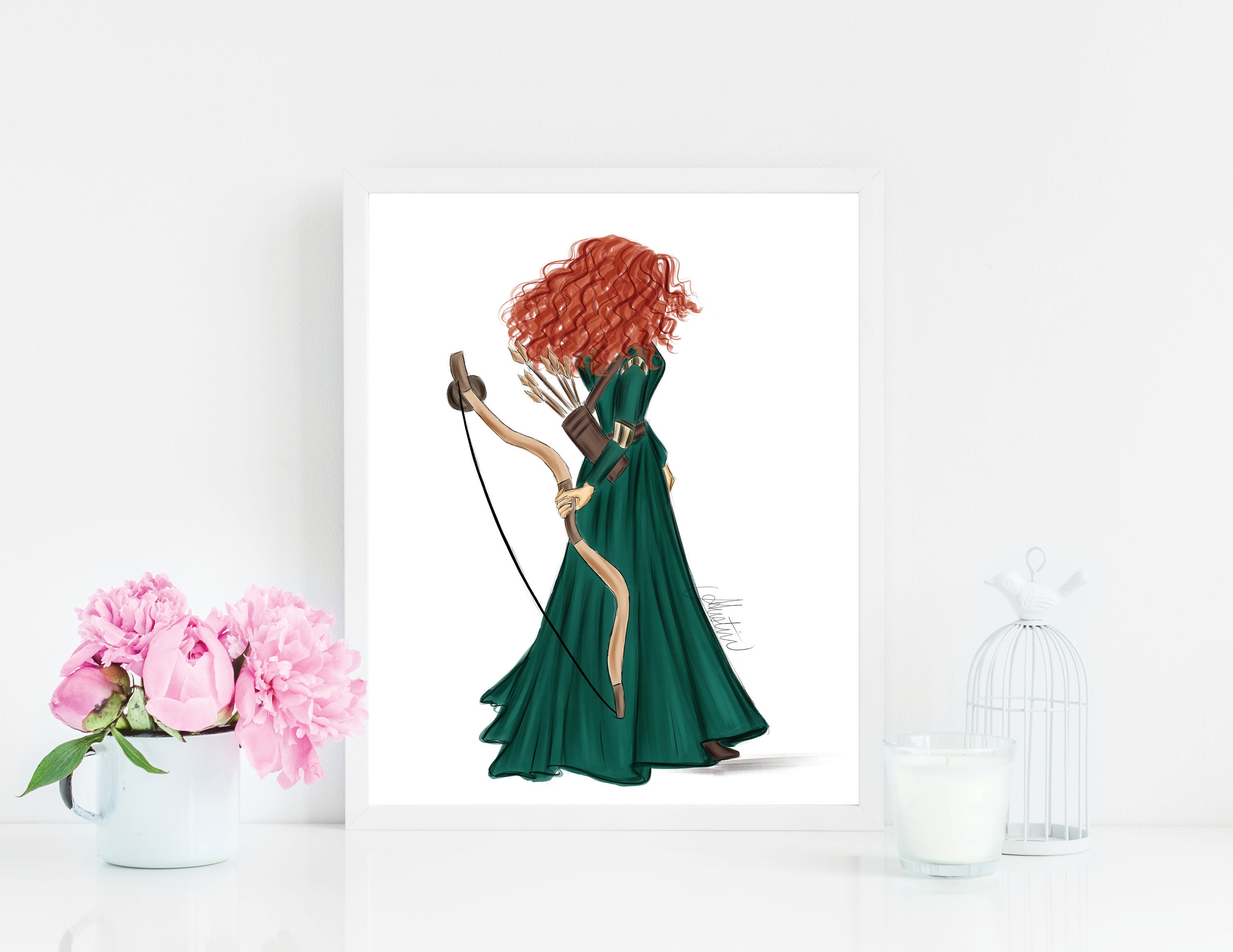 The Archer Merida Art Print Disney Princess Inspired Art - Etsy