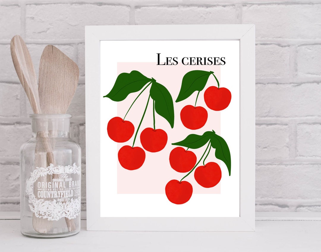 Les Cerises Abstract Illustration Cherries Summer Art Pltstudio ...