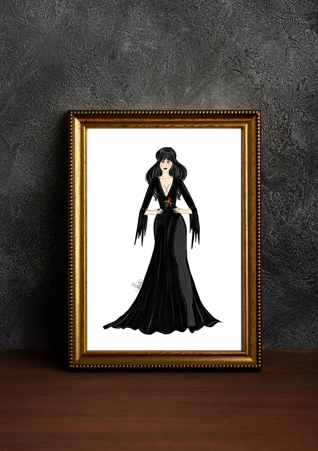 Elvira Fashion Illustration Mistress of Darkness Halloween Illustration ...