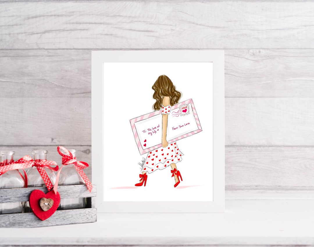 Love Letter Art Romantic Art Prints Valentine's Day Wall Art Cupid ...